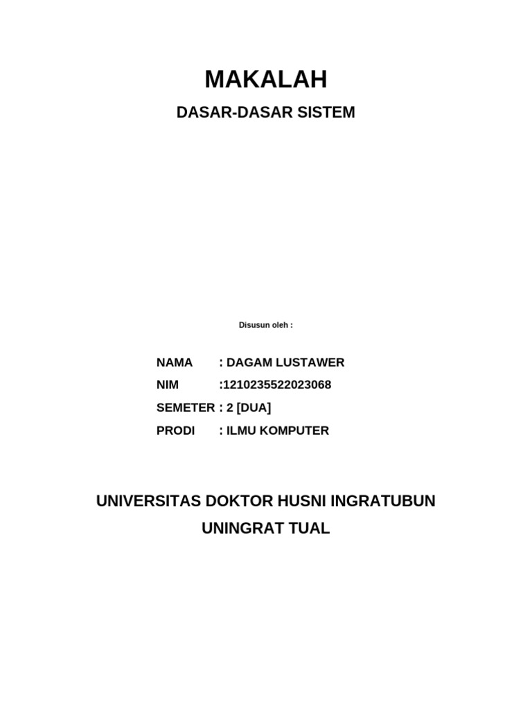 makala dasar dasar sistem | PDF