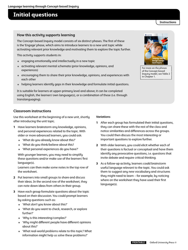 Concept Based Inquiry Toolkit | PDF | Learning | Critical Thinking