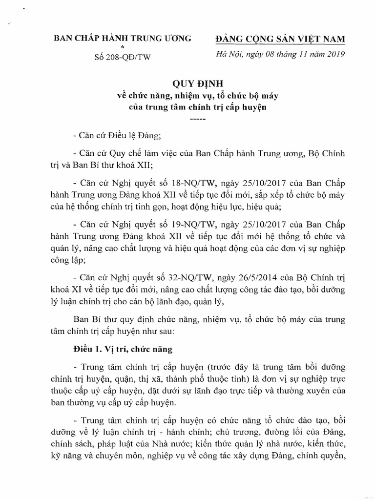 Quy Dinh 208 | PDF