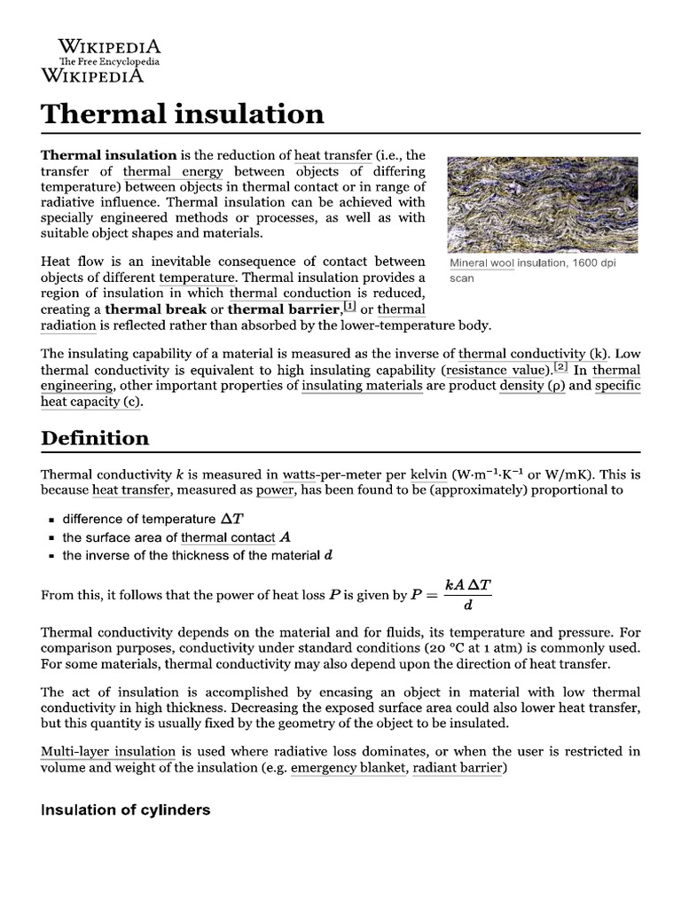 Wiki Thermal Insulation | PDF