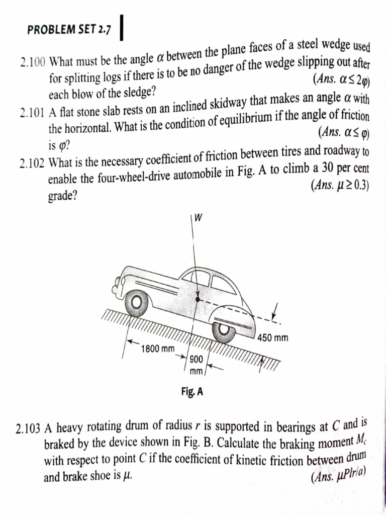 problem set 2.7 | PDF | Friction | Force