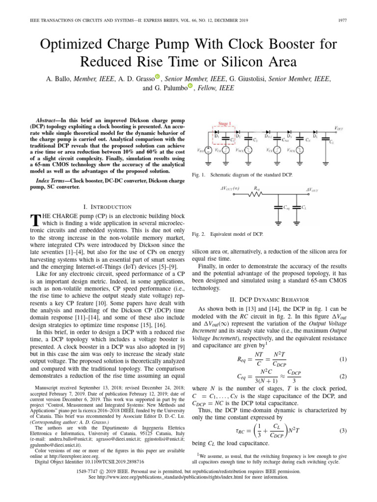 2019 Optimized Charge Pump With Clock Booster For Reduced Rise Time or ...