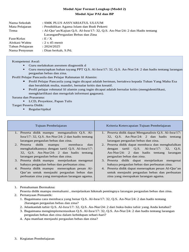 Tugas 6 - Penyusunan Modul Ajar PBL | PDF