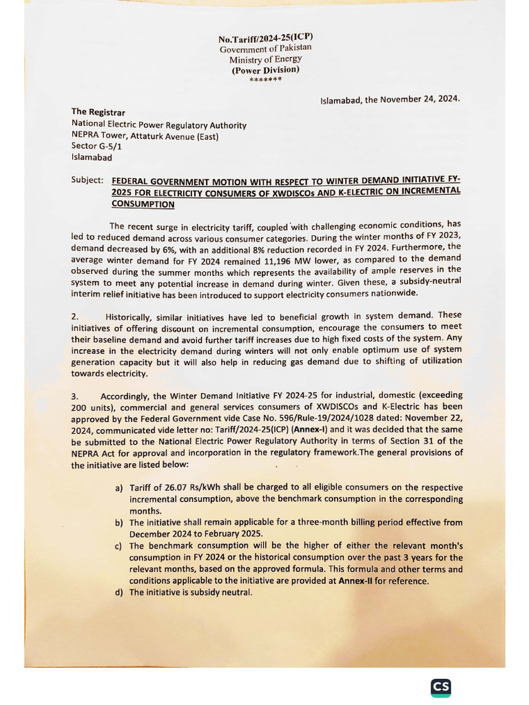 Winter Demand Initiative FY 2025 | PDF
