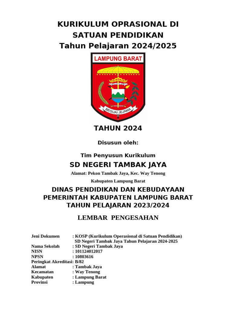 KOSP SDN TAMBAK JAYA 2024 | PDF