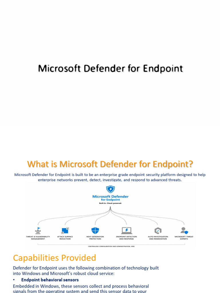 Microsoft Defender for Endpoint Overview | PDF | Computer Security ...