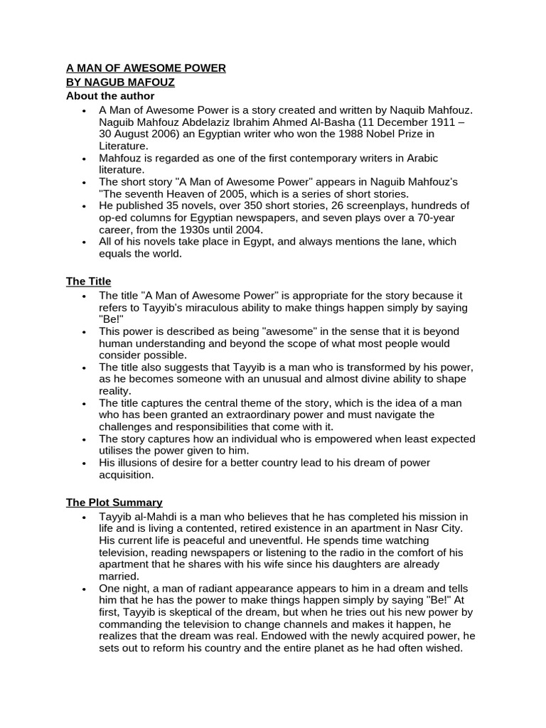 A MAN OF AWESOME POWER | PDF