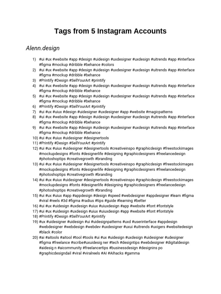 Instagram Tags Research | PDF | Mobile Computers | Application Software
