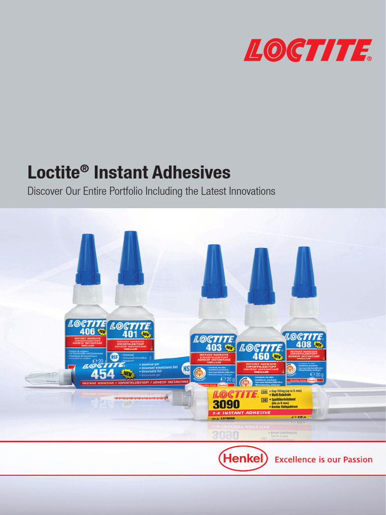 Loctite Instant Adhesives Selector | PDF | Adhesive | Secondary Sector Of The Economy