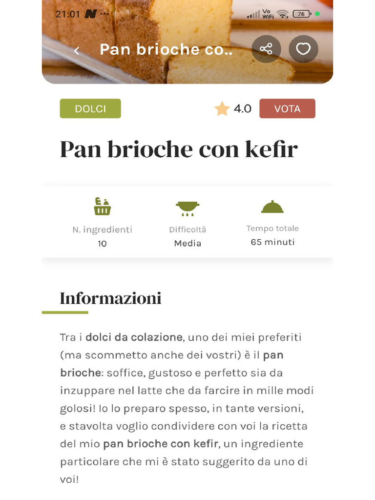 Ricetta Pan Brioche Con Kefir | PDF