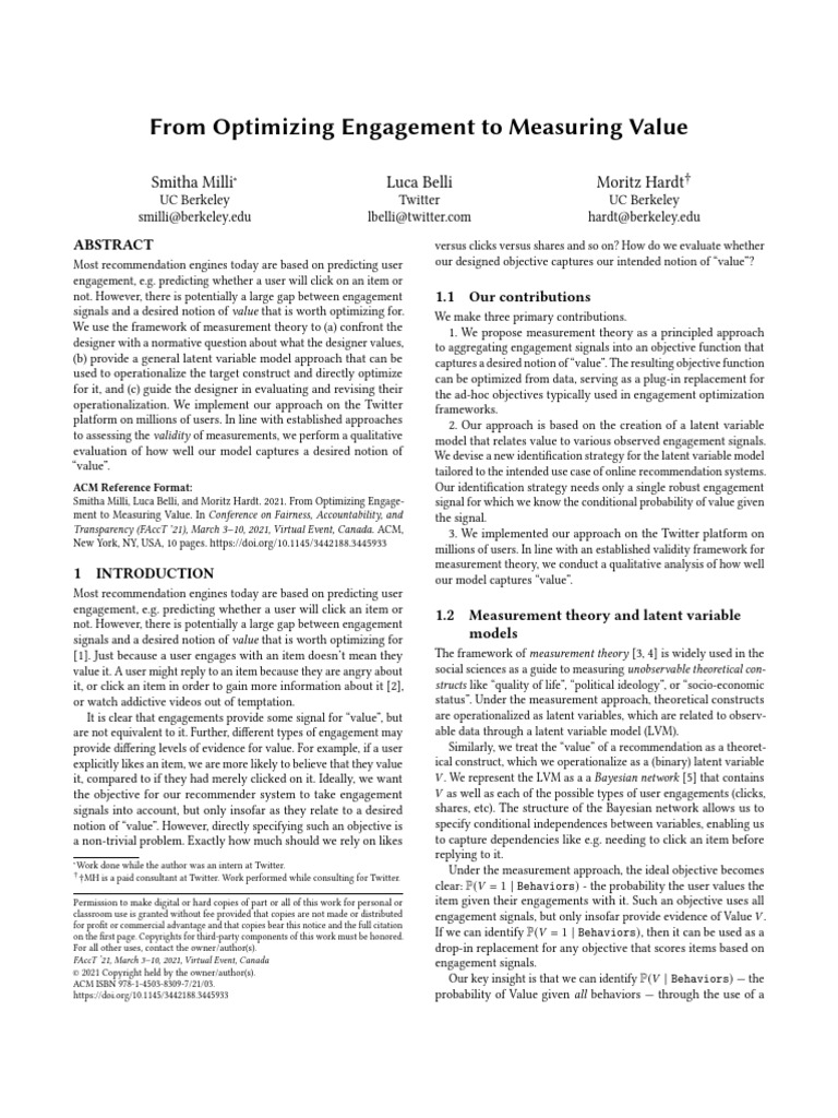 From Engagement To Value Optimisation | PDF | Bayesian Network | Statistical Theory