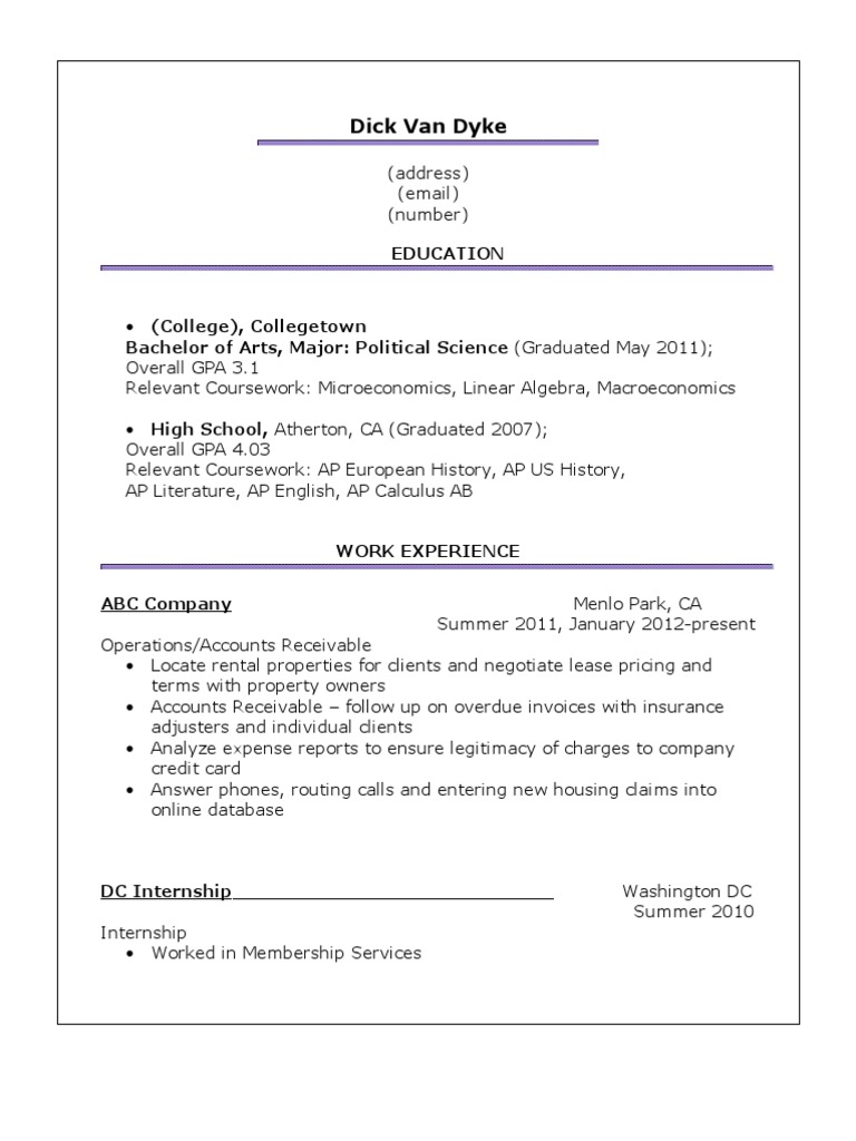 Resume Rough Draft | PDF | Business