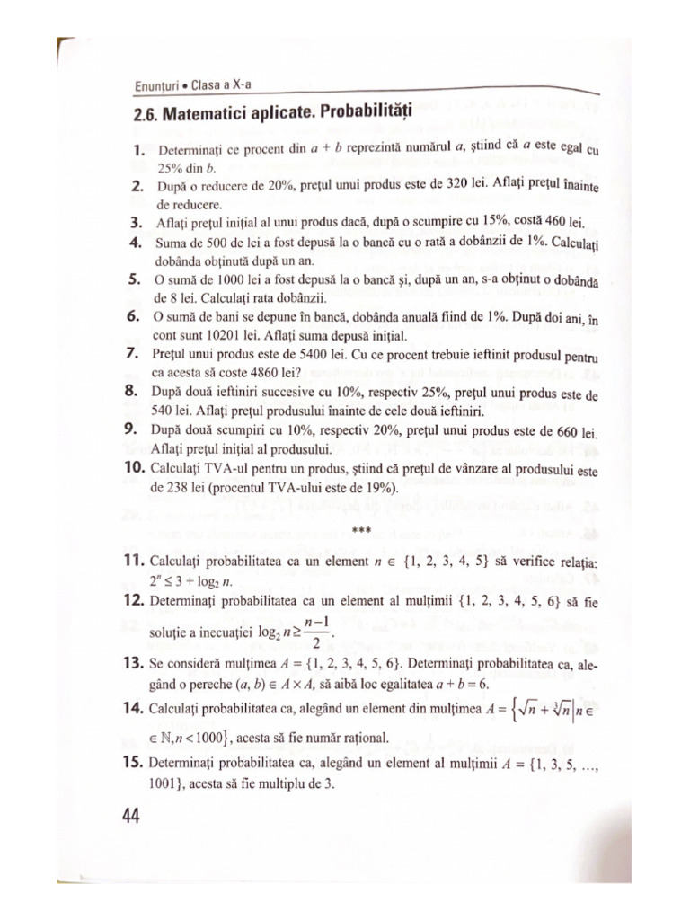 Probabilitati - Exercitii | PDF
