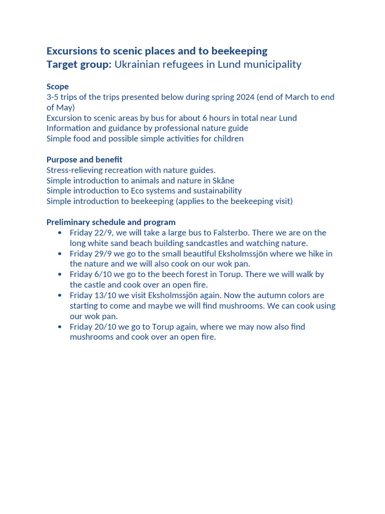 Nature Excursions Olesia 231121 | PDF