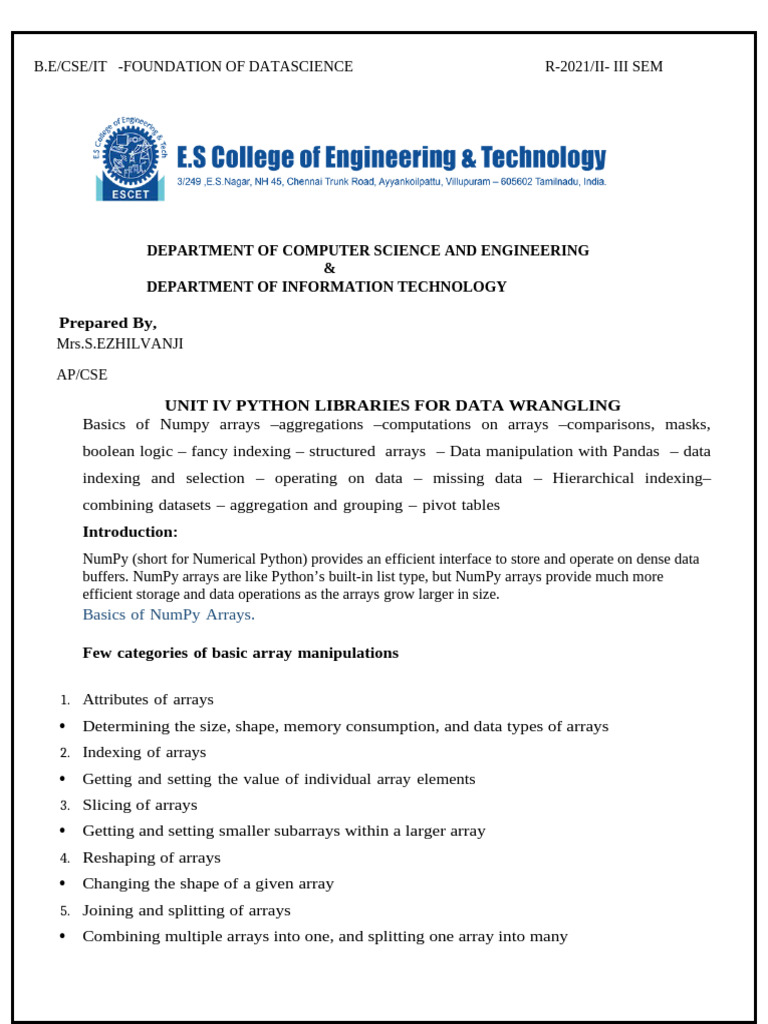 UNIT IV FDS | PDF | Boolean Data Type | Mathematics