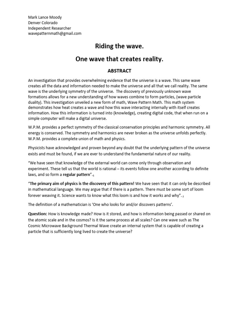 Riding_The_Wave | PDF | Electron | Waves