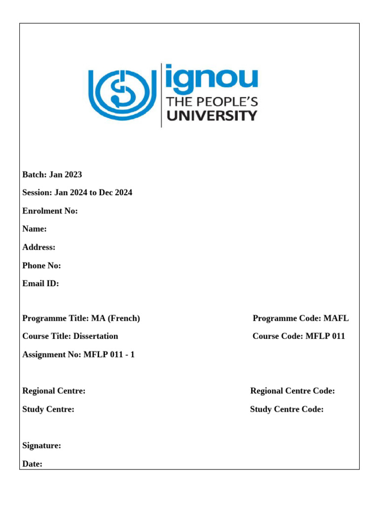 Front Page Sample MAFL | PDF