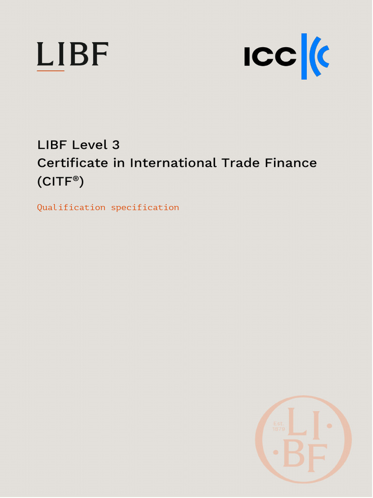 L3 CITF Qual Spec Ti01jd | PDF | Business | Economies