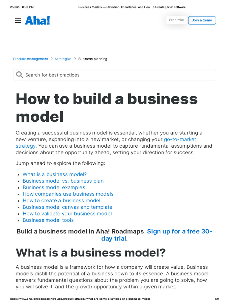 Business Models - Definition, Importance, and How To Create - Aha ...