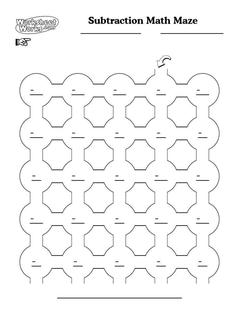 WorksheetWorks_Subtraction_Math_Maze_1 | PDF