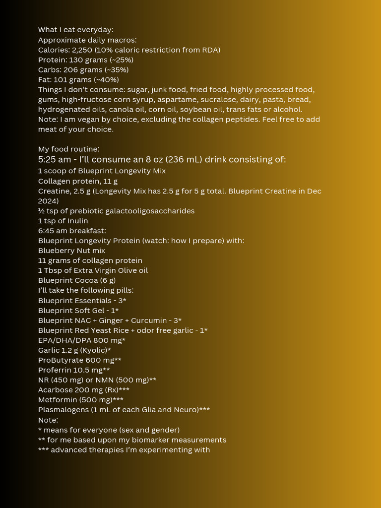 Blueprint Food Details | PDF