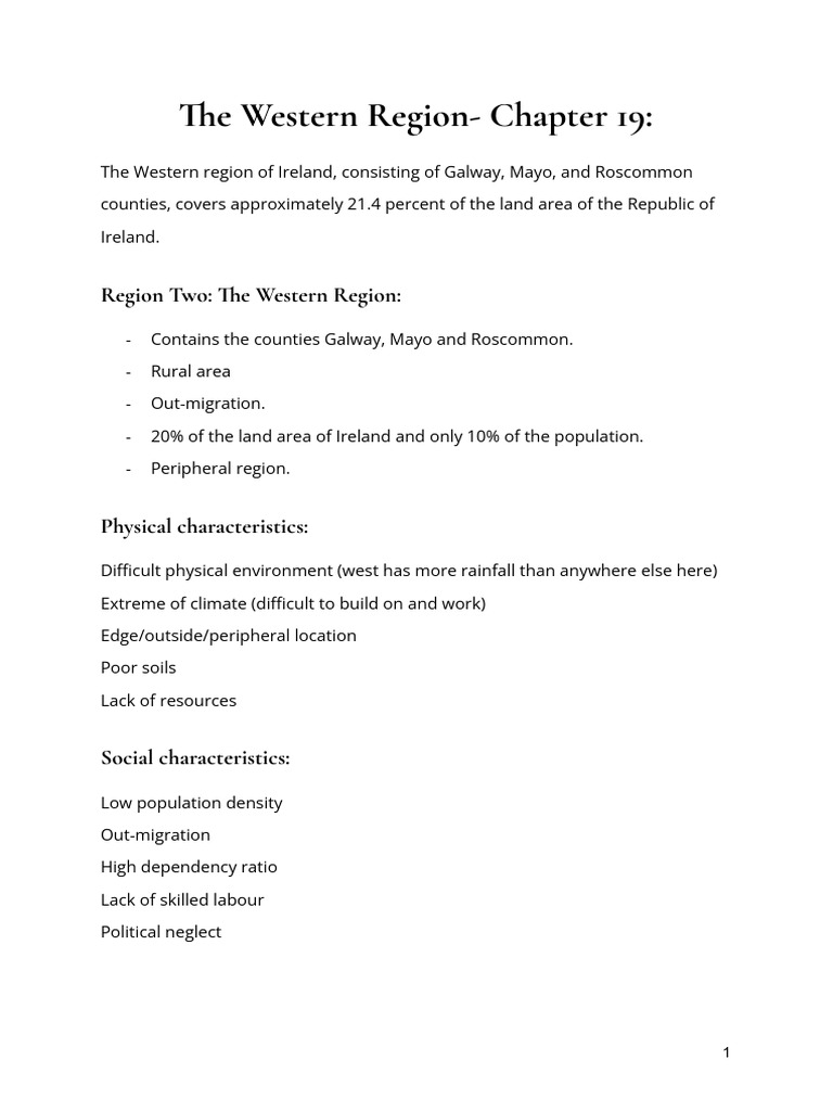 The Western Region - Chapter 19 | PDF | Agriculture | Irish Language