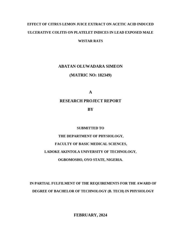 PROJECT Finales Update Docx-1 | PDF | Inflammatory Bowel Disease ...