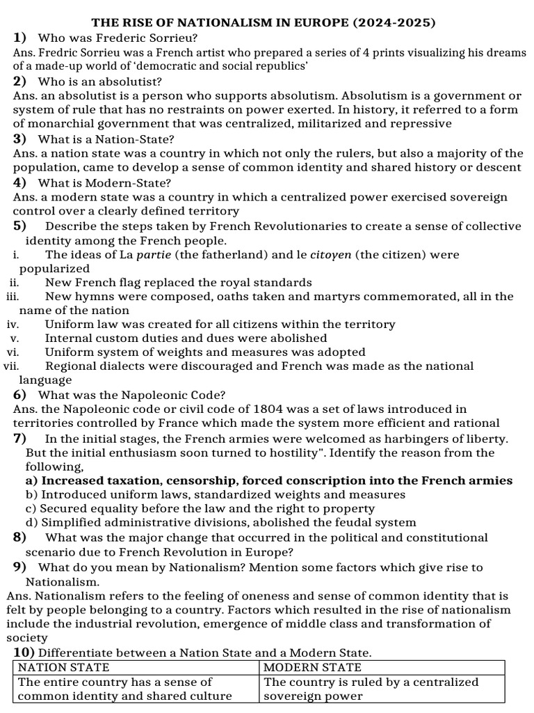 PWS 4 Rise of Nationalism in Europe | PDF | Balkans | German Empire