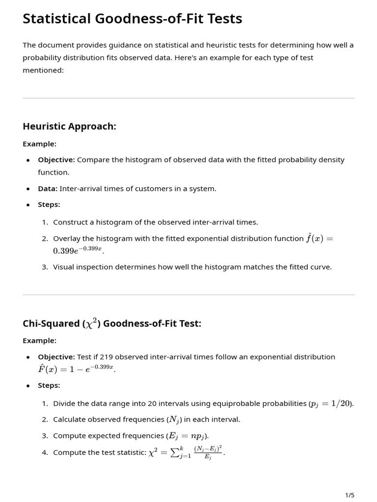 Statistical Goodness of Fit Tests | PDF | Histogram | Statistical Theory