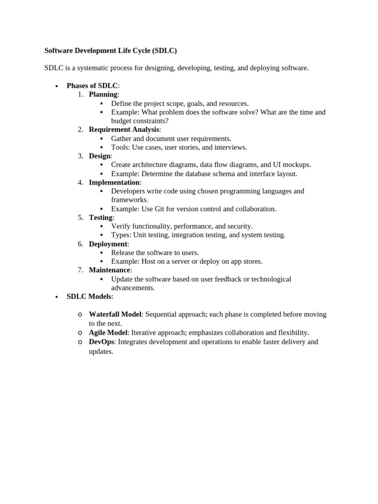Software Development Life Cycle | PDF