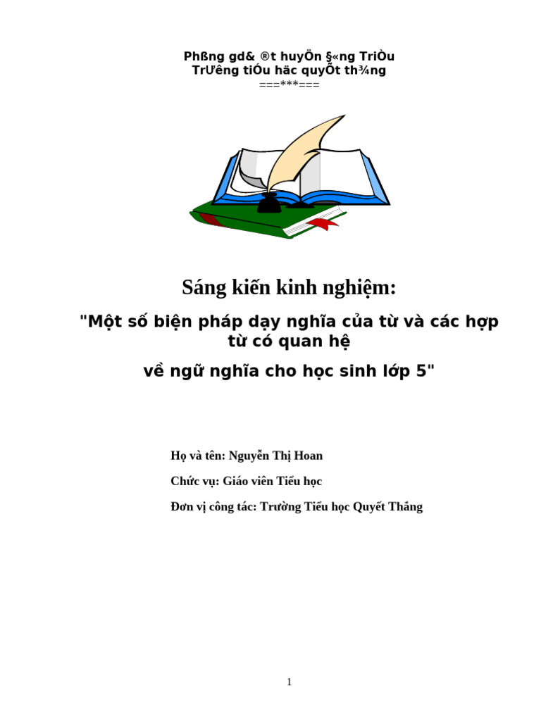 Mot so bien phap day nghia cua tu va cac hop tu co quan he ve ngu nghia cho hoc sinh lop 5 | PDF