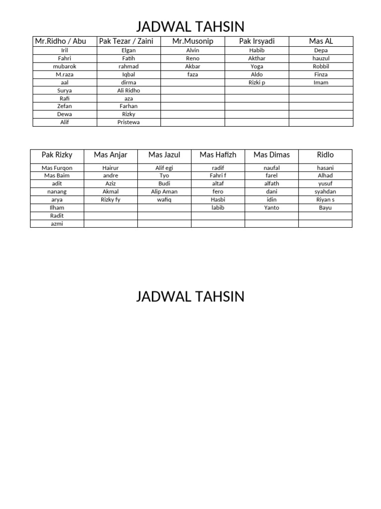 Jadwal | PDF