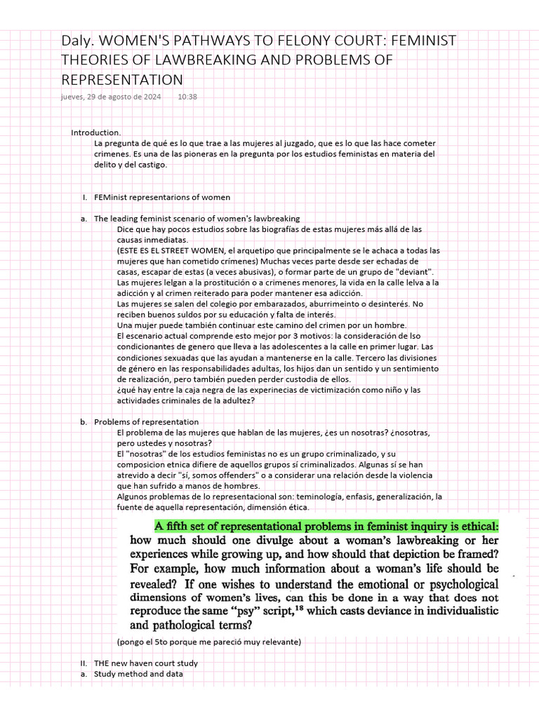 Daly. WOMEN'S PATHWAYS TO FELONY COURT FEMINIST THEORIES OF LAWBREAKING ...