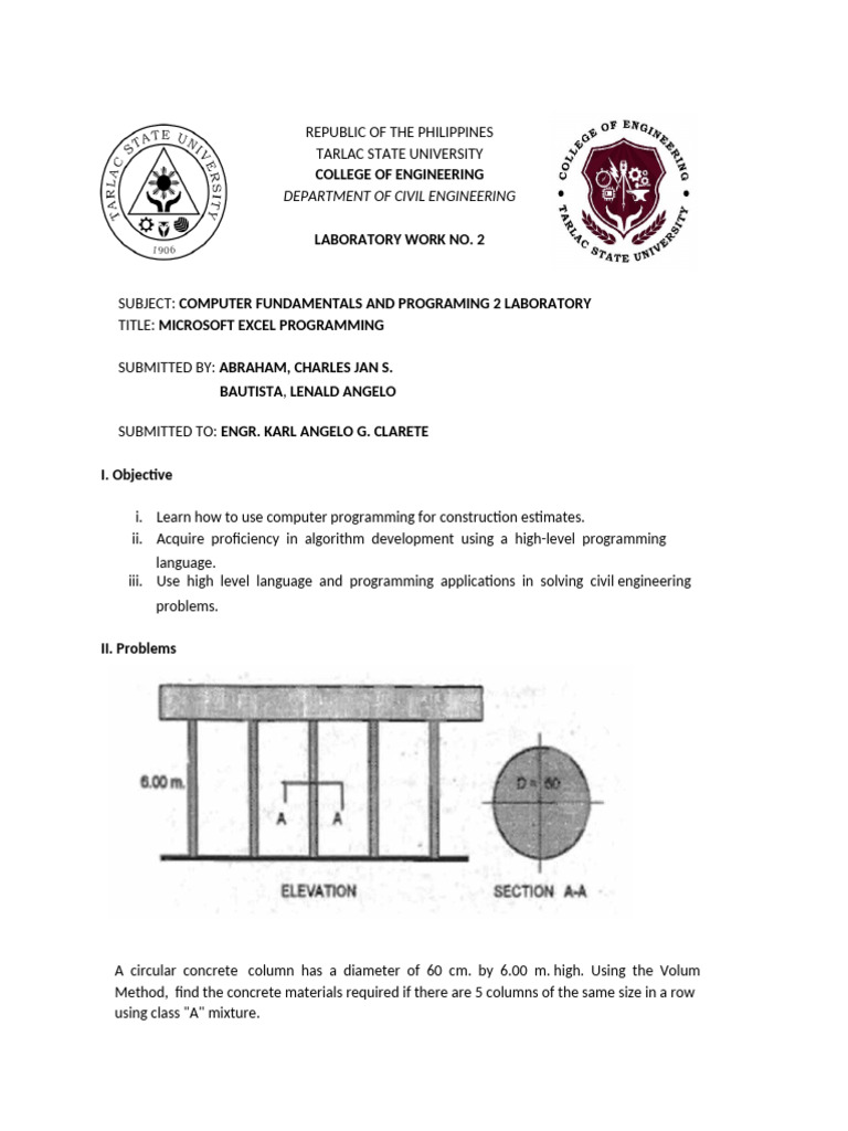Laboratory Work No. 2 | PDF | Concrete | Computer Programming