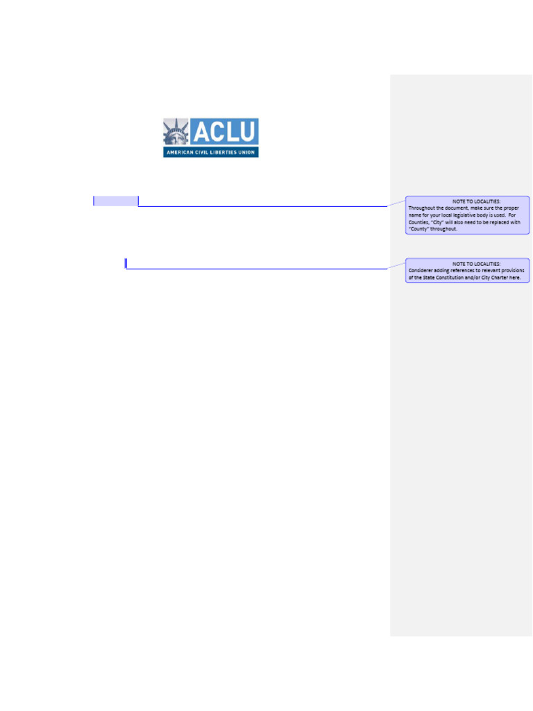 ACLU Local Surveillance Technology Model City Council Bill January 2017 ...