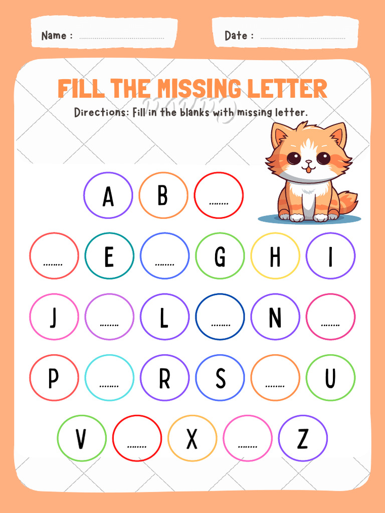 Colorful Simple Fill in Missing Alphabet Letters Worksheet_20241022 ...