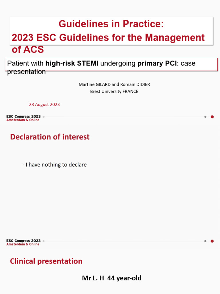 Patient With High-Risk STEMI Undergoing Primary PCI Case Presentation ...