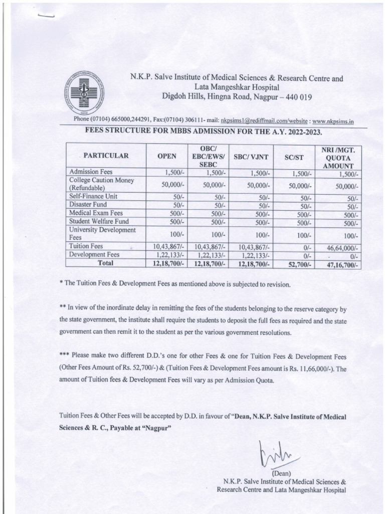 Fees Structure 2022 MBBS | PDF | Social Inequality | Discrimination & Race Relations