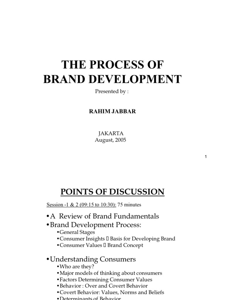Brand Development Process | PDF | Brand | Self Actualization