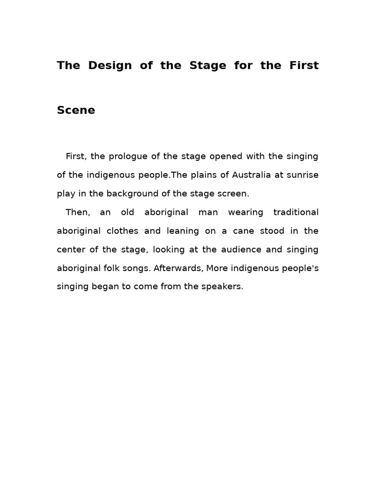 Aboriginal Stage Design for First Scene | PDF