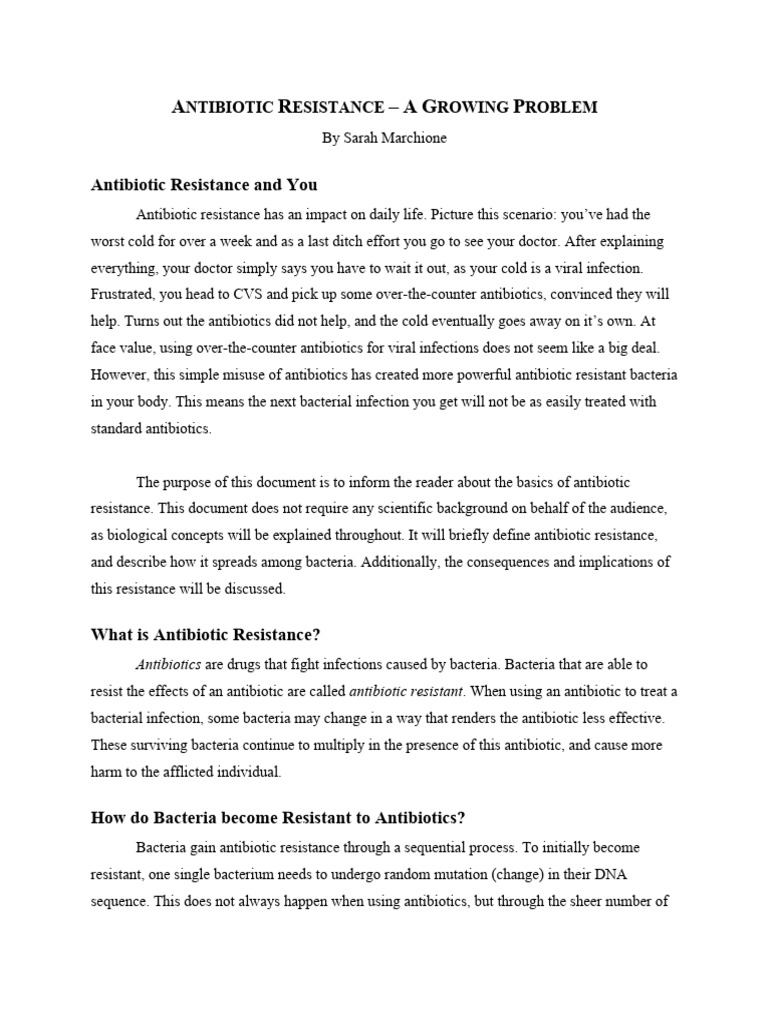Understanding Antibiotic Resistance Basics | PDF | Plasmid ...