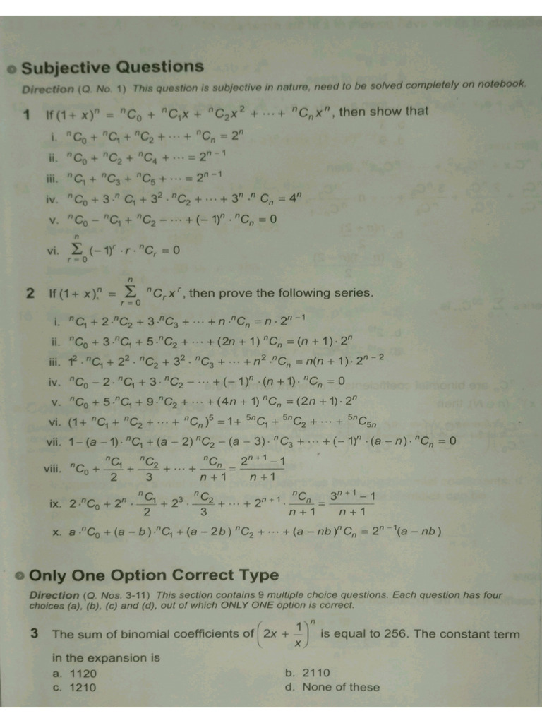 binomial theorem 2 | PDF
