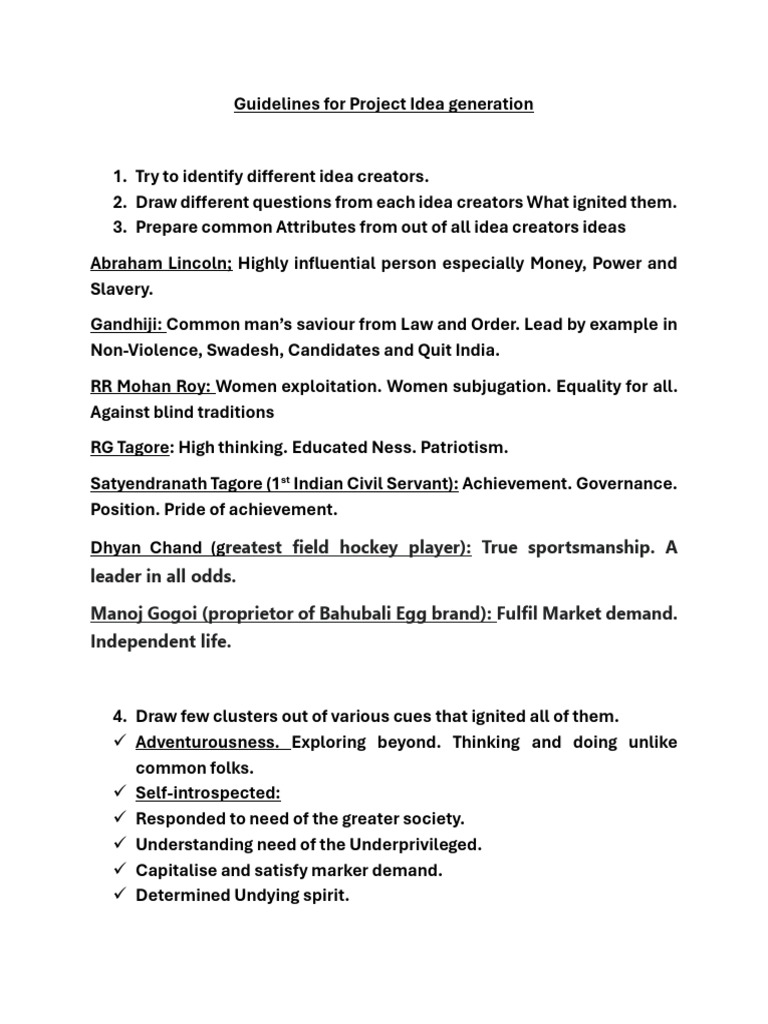 Ideation Project Guidelines | PDF | Psychology | Cognition