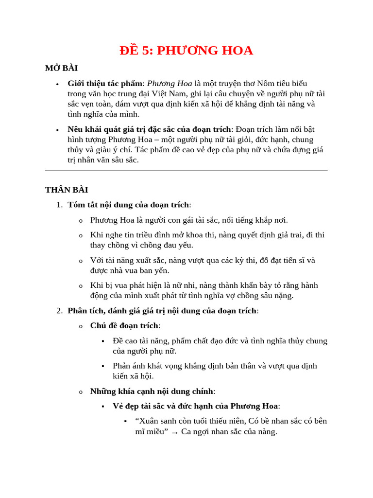 ĐỀ 5 PHƯƠNG HOA | PDF