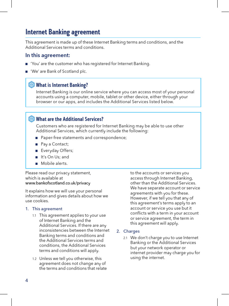 Guide to Changes & Internet Banking Agreement 5 | PDF | Online Banking | Banks & Banking