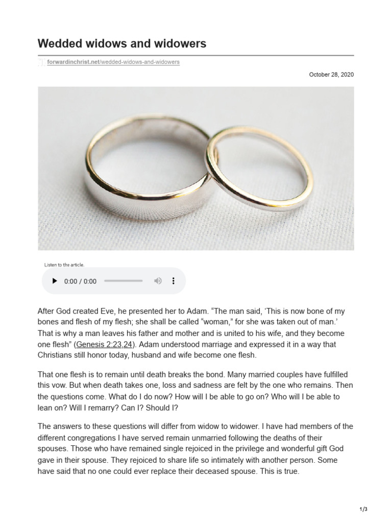 Wedded Widows and Widowers | PDF | Widow | Marriage