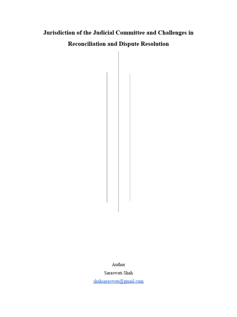 Jurisdiction of The Judicial Committee and Challenges in Reconciliation ...