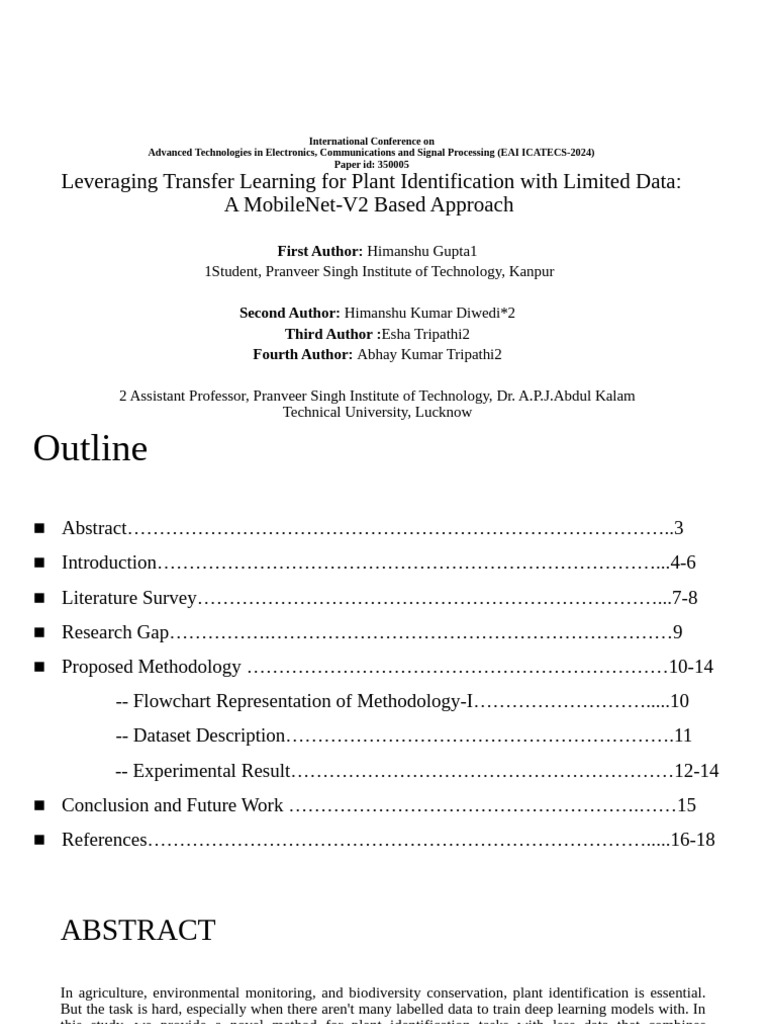MobileNet-V2 for Plant Identification | PDF | Deep Learning ...