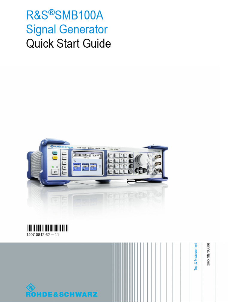 Rohde & Schwarz - SMB100A Quick Start Guide | PDF | Rechargeable ...