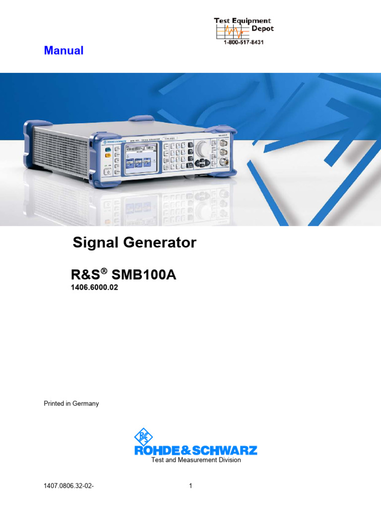 Rohde & Schwarz - SMB100A Manual | PDF | Usb | Menu (Computing)